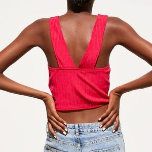 Zara | Tops | Nwt Zara Fuchsia Textured Cropped Top | Poshmark
